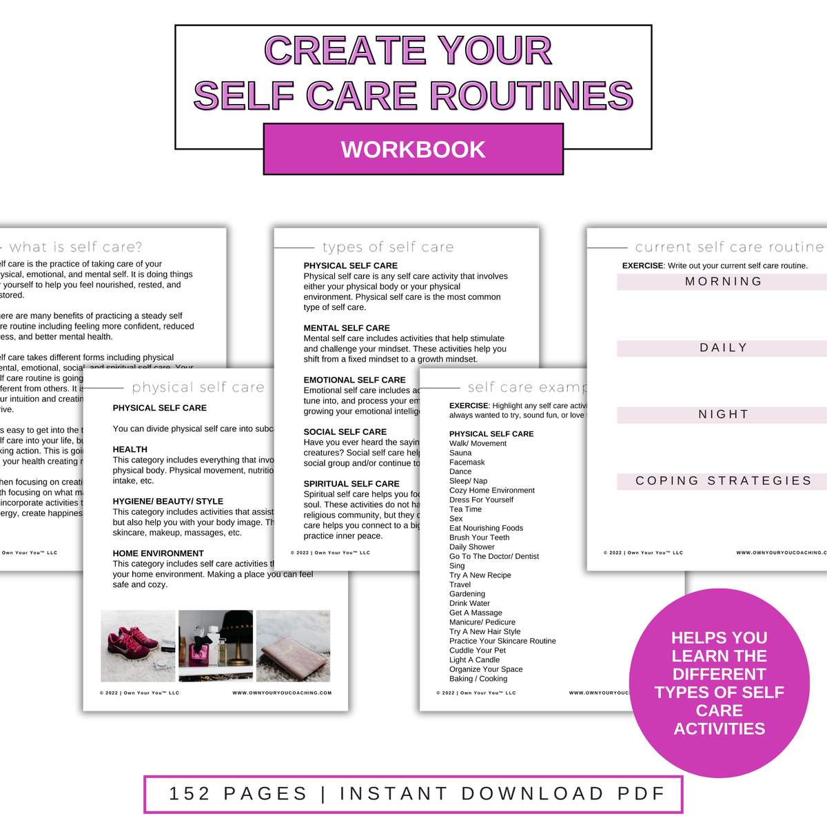 Digital Own Your Self Care Workbook | Own Your You